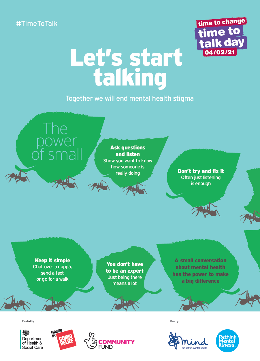 Time to Talk Day 2021 - Co-operative Care Colne Valley